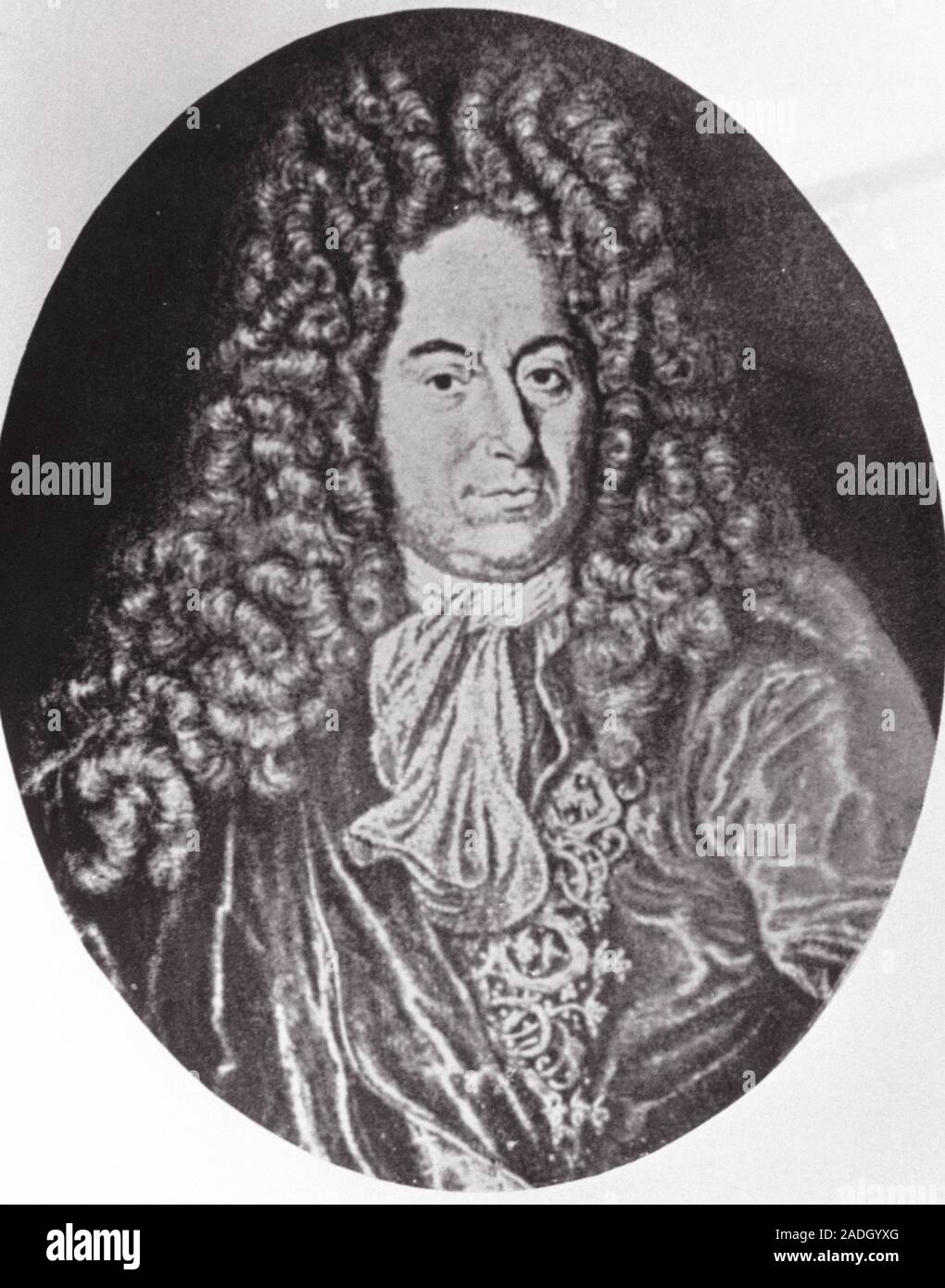 Portrait of the Danish astronomer Ole Christensen Roemer, 1644-1710. In ...