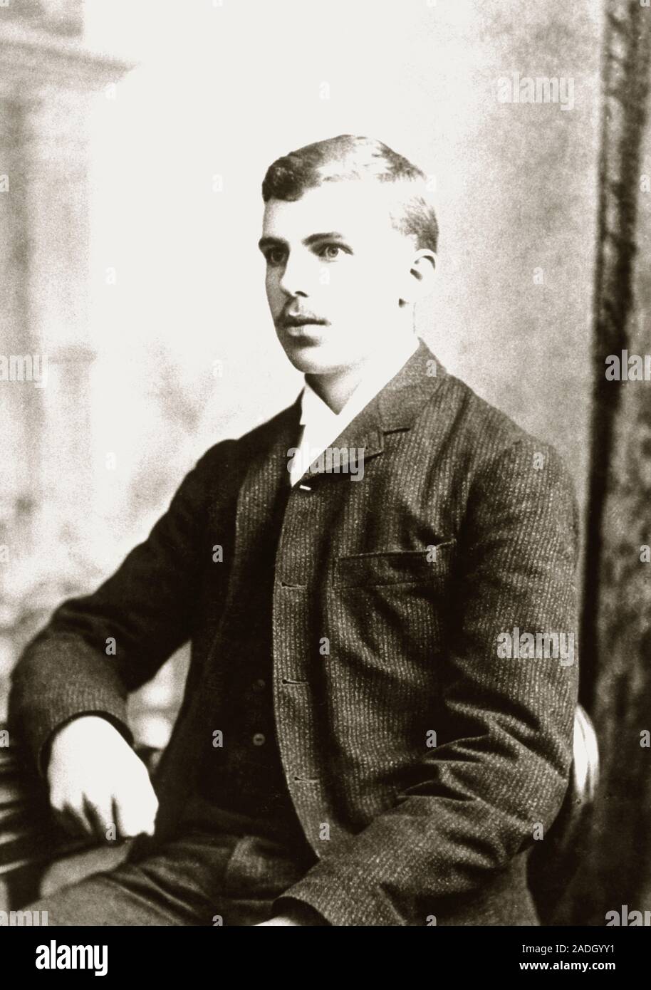 Early portrait of the New Zealand born physicist Sir Ernest Rutherford ...