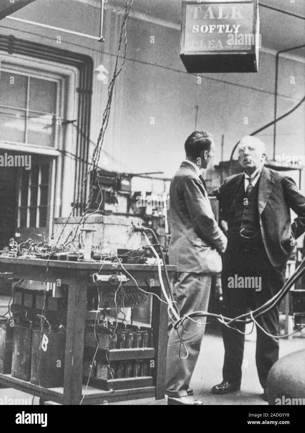 The New Zealand born physicist Sir Ernest Rutherford (1871-1937, right ...