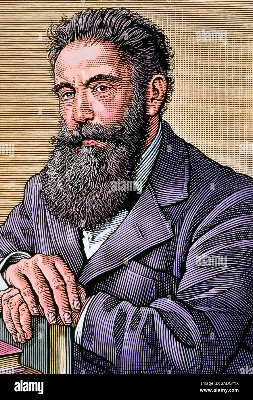 Illustrtion of the German experimental physicist Wilhelm Konrad ...