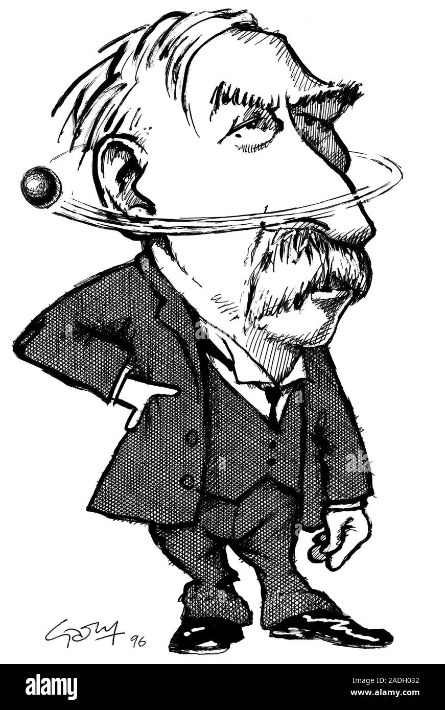 Ernest Rutherford. Caricature of the New Zealand nuclear physicist ...