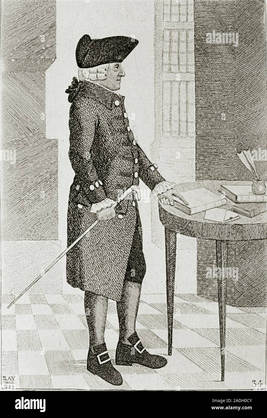 Adam Smith. Historical artwork of the British philosopher and economist ...