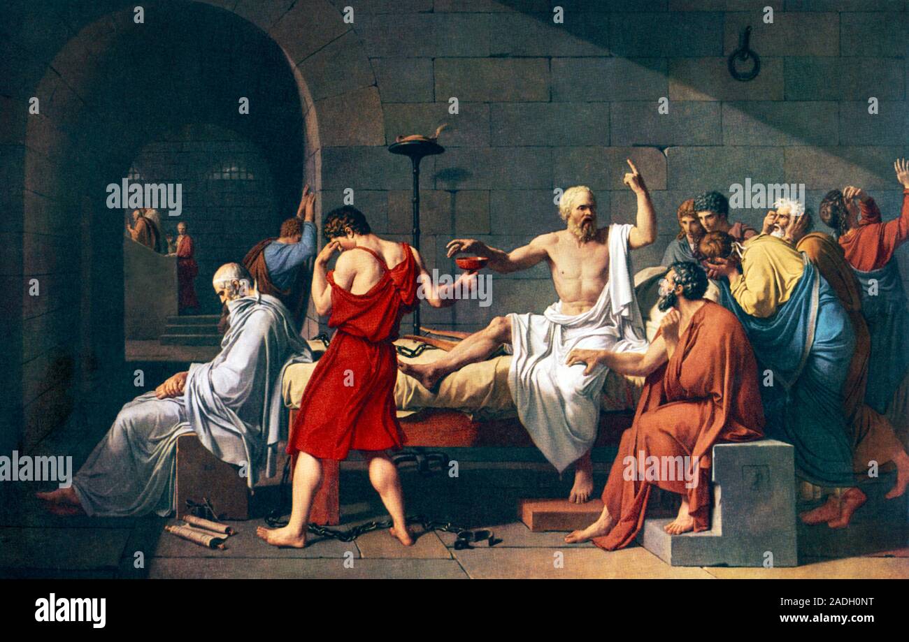 The Death of Socrates (1787) by the French artist Jacques-Louis David ...