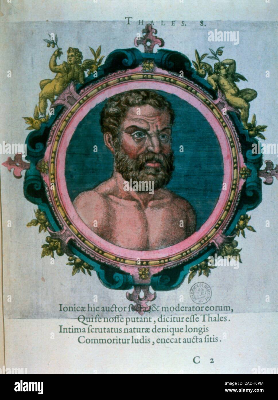 Portrait of the Greek philosopher Thales (624-546 BC), the founder of ...