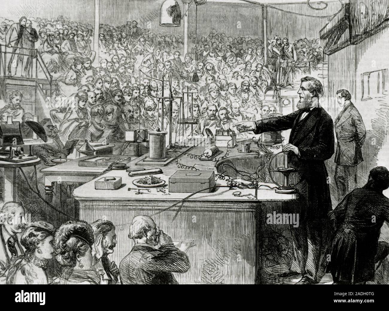 John Tyndall. Engraving of John Tyndall (1820-93), giving an ...