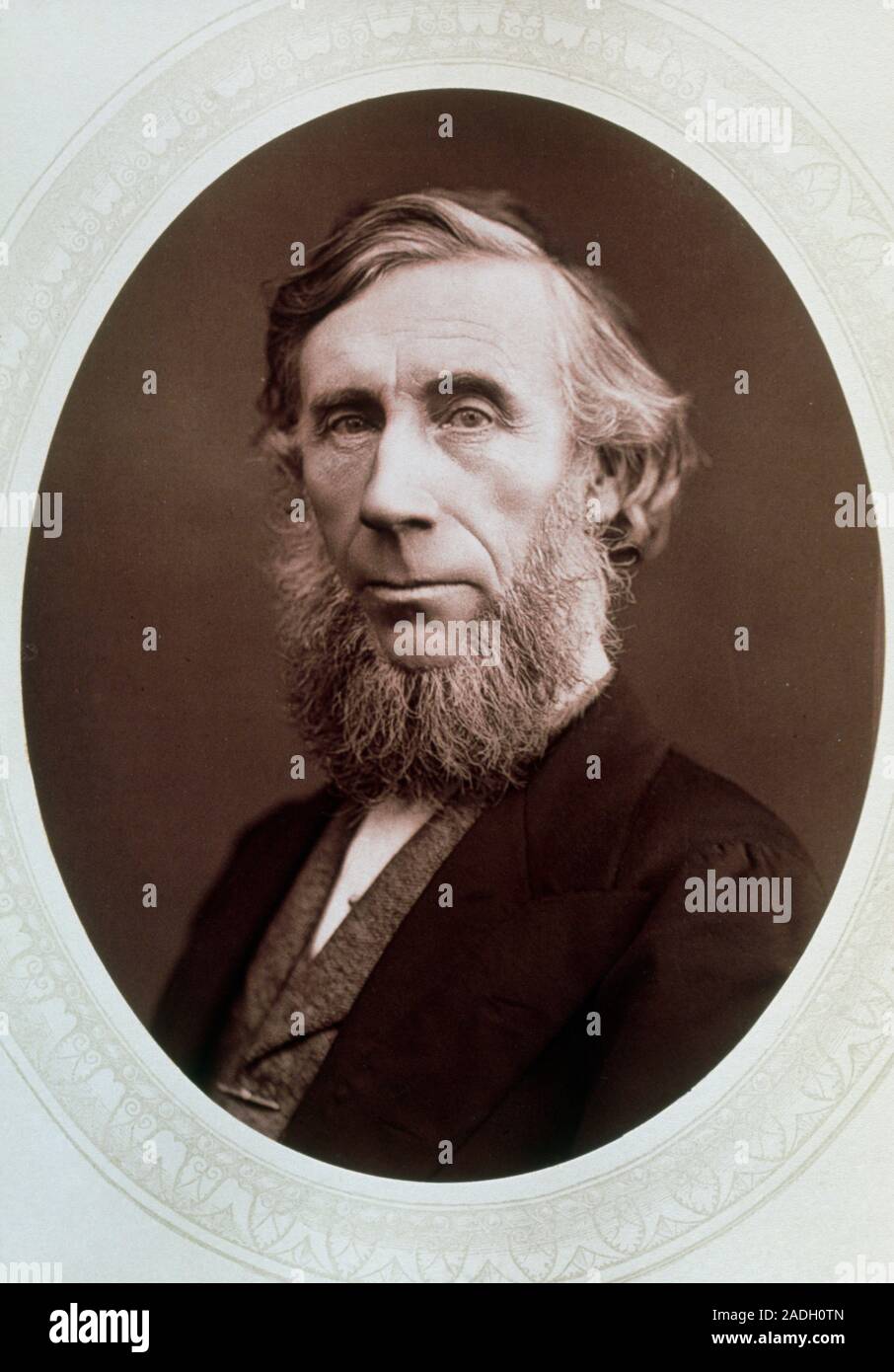 John Tyndall. Portrait of the Irish physicist John Tyndall (1820-93 ...