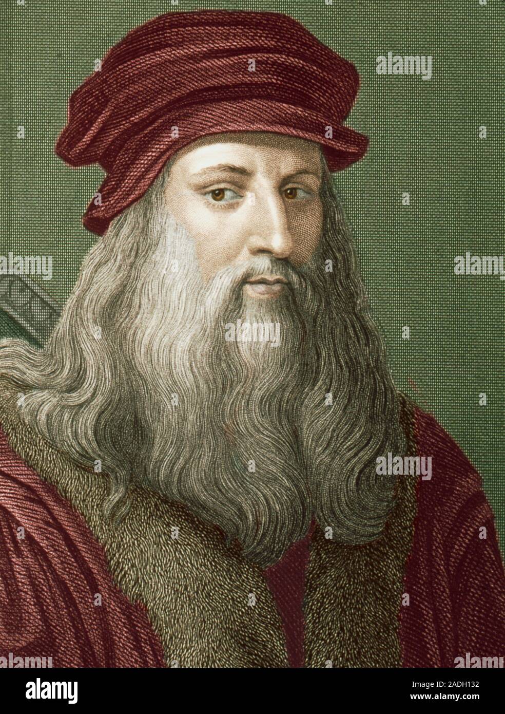 Leonardo da Vinci. Self portrait of Leonardo da Vinci (1452-1519 ...