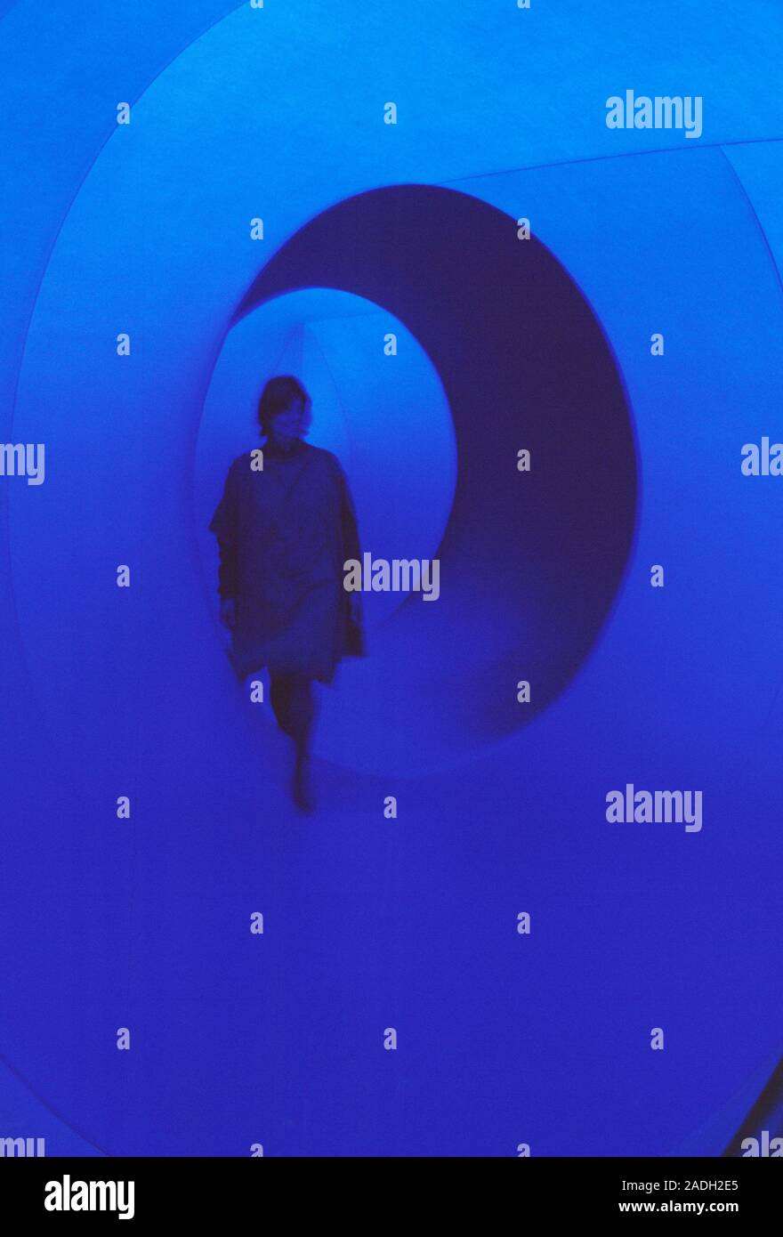 Colourscape. A visitor exploring the Colourscape, a sculpture ...