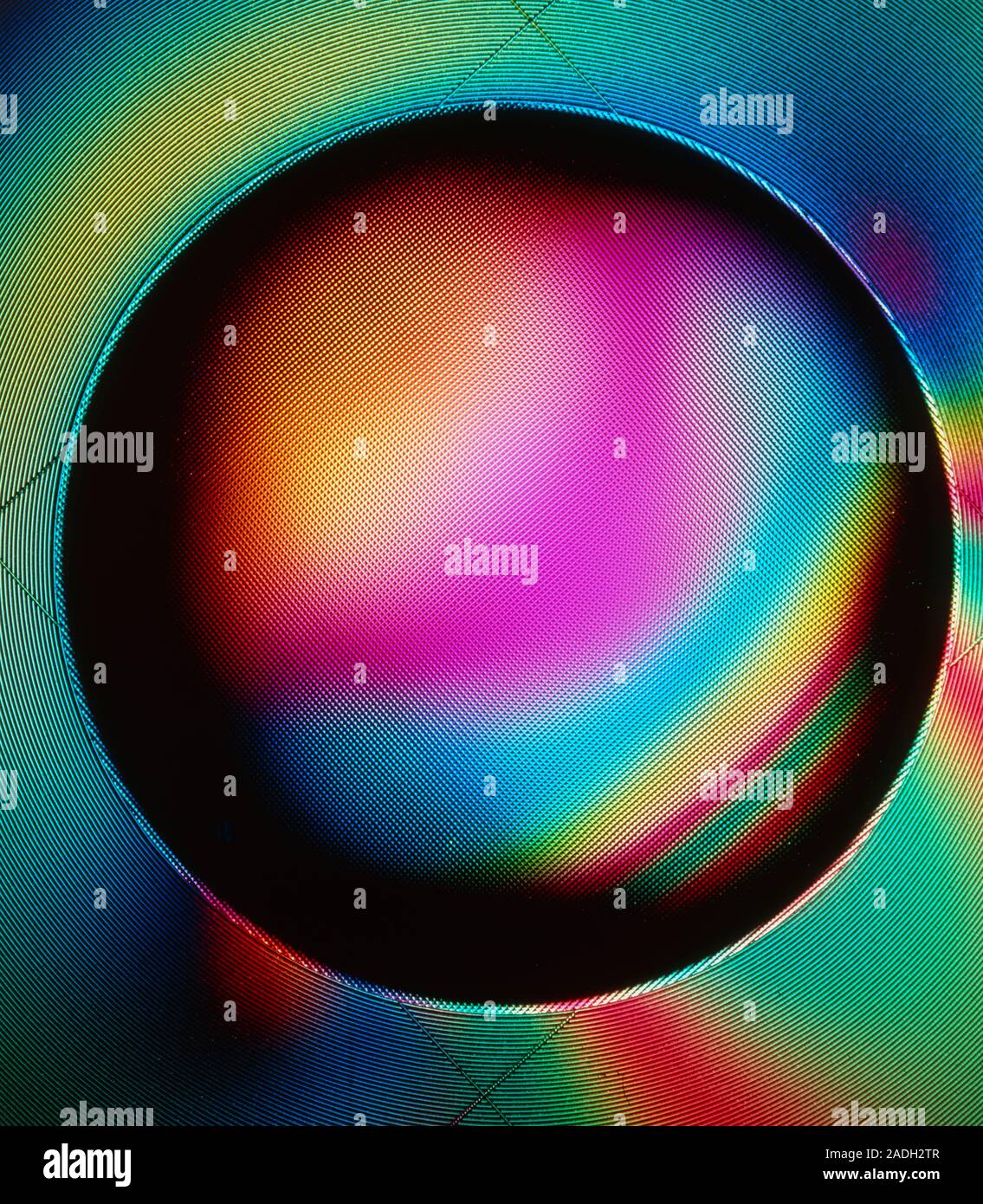 Microprism focusing screen. Light micrograph of the microprism area of ...