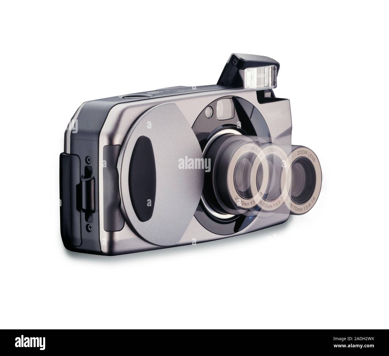 Zoom lens on a compact camera being adjusted Stock Photo - Alamy