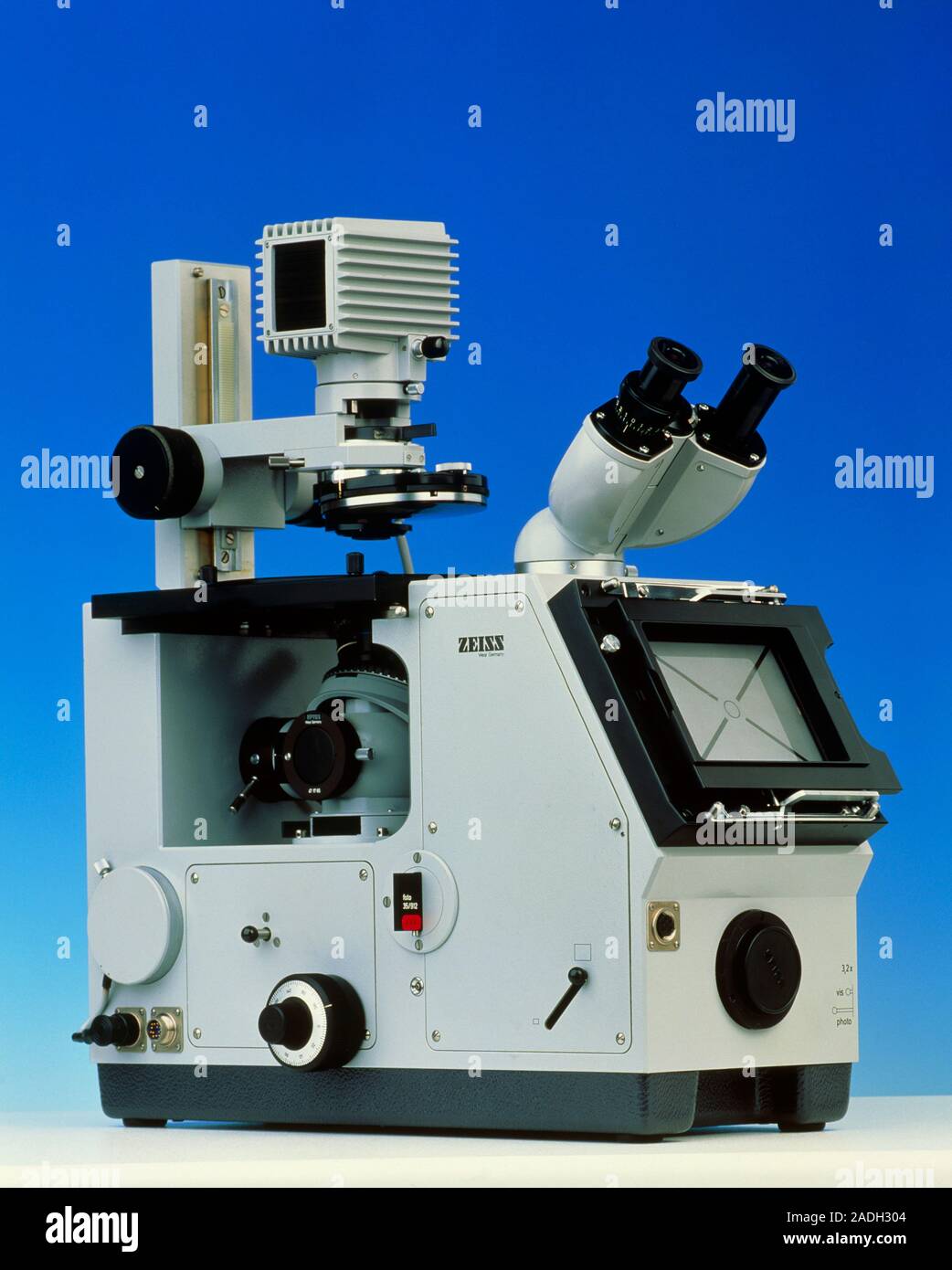 Microscope. A Zeiss optical (light) microscope with double light source ...