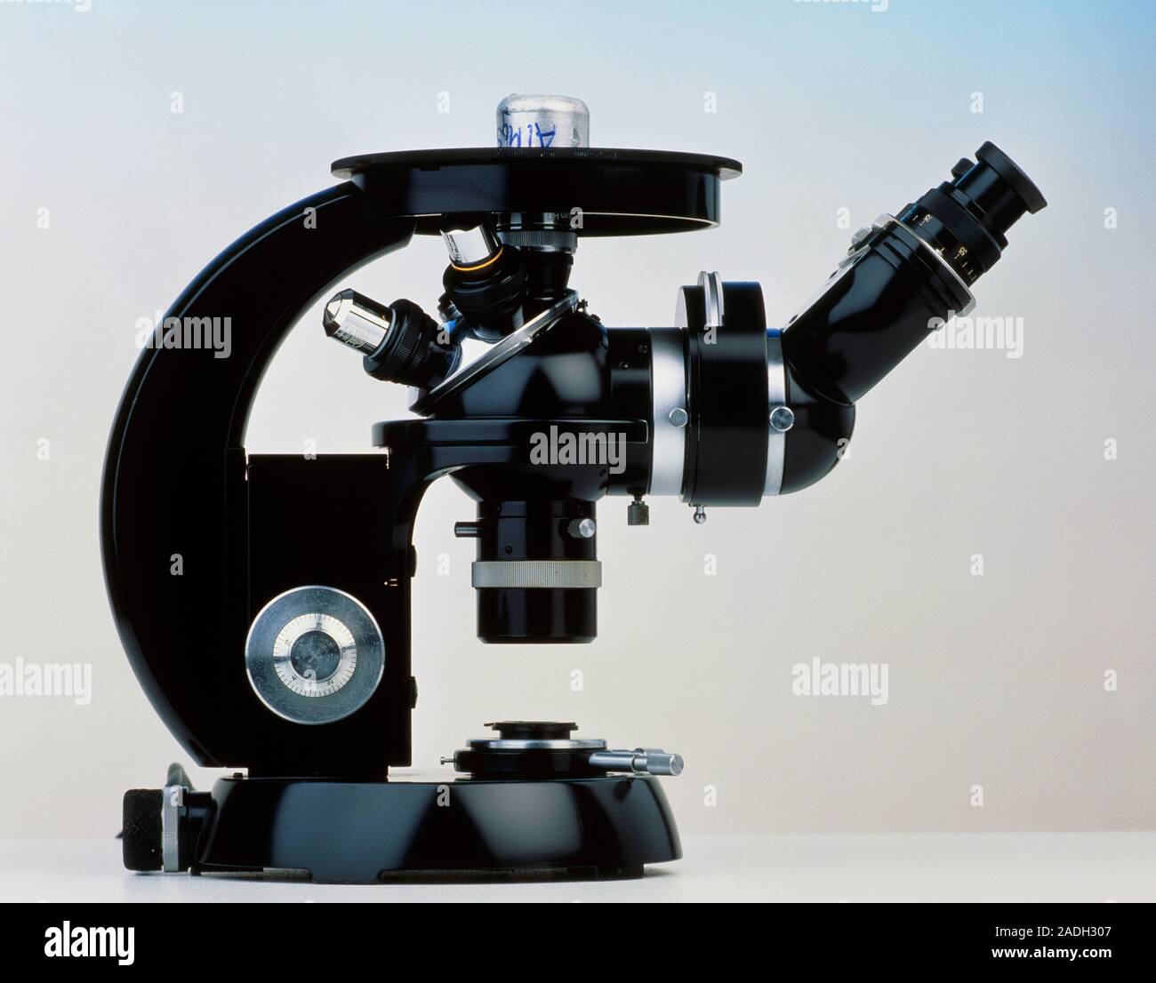 Microscope. An optical (light) microscope for looking at metals and ...