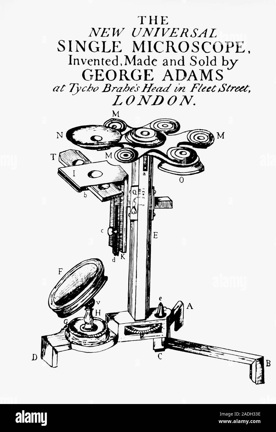 George Adams' 'New Universal Single Microscope' of 1746. The instrument ...