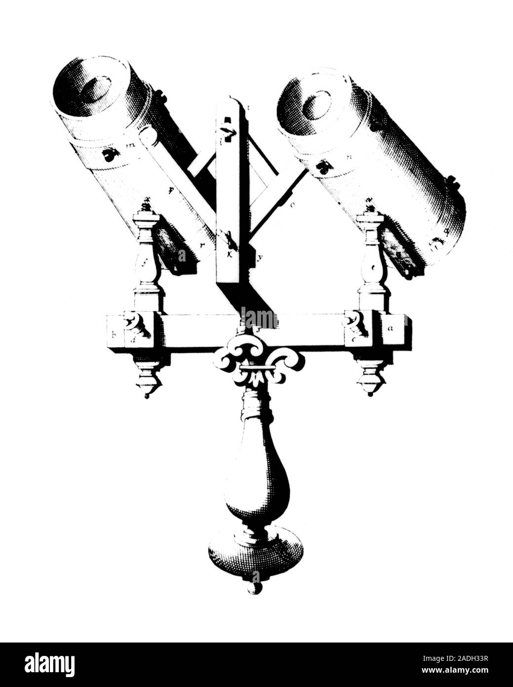 Binocular microscope. Illustration of a binocular microscope designed ...