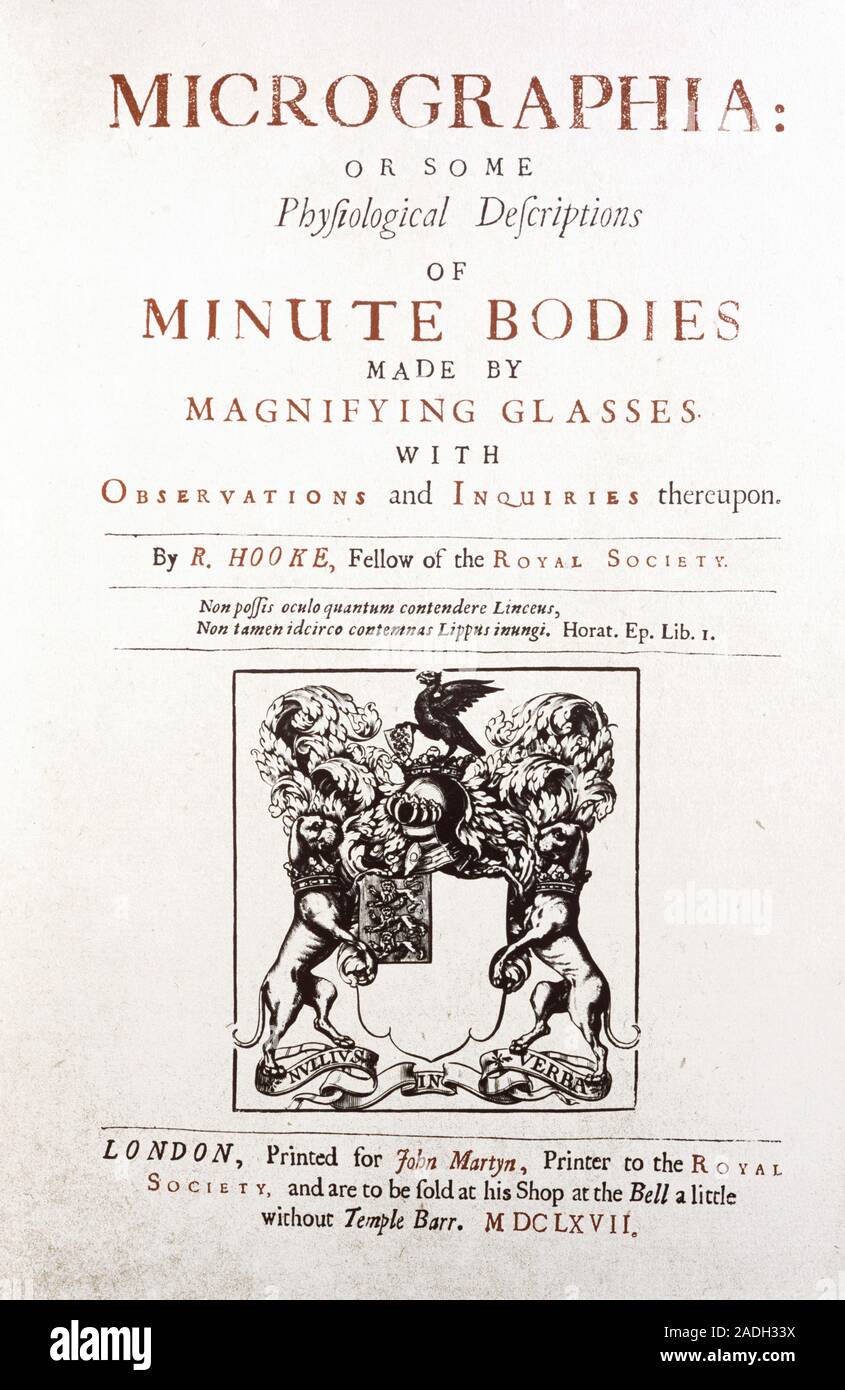 Hooke's Micrographia. Robert Hooke (1635-1703) was appointed curator of ...