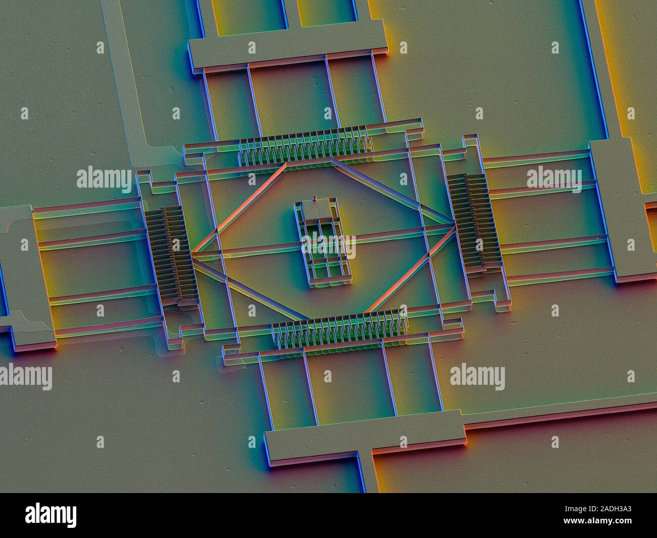 Scanning tunnelling microscope. Scanning electron micrograph of a ...