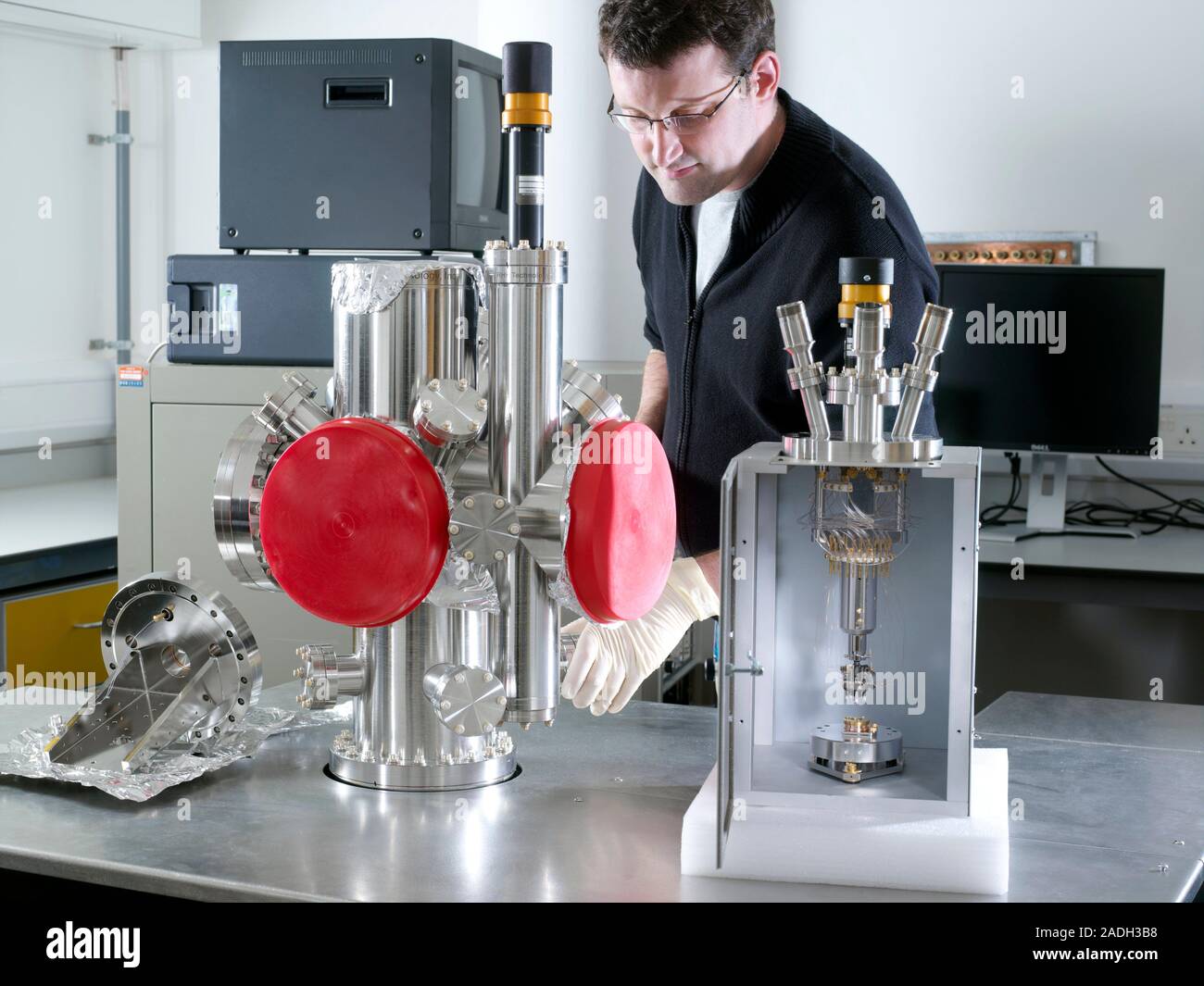 Ultra-high vacuum atomic force microscope (UHV-AFM). This microscope is ...