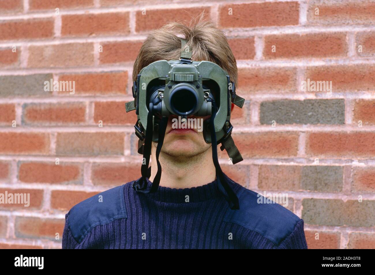 Man wearing General Purpose night vision goggles manufactured by ...