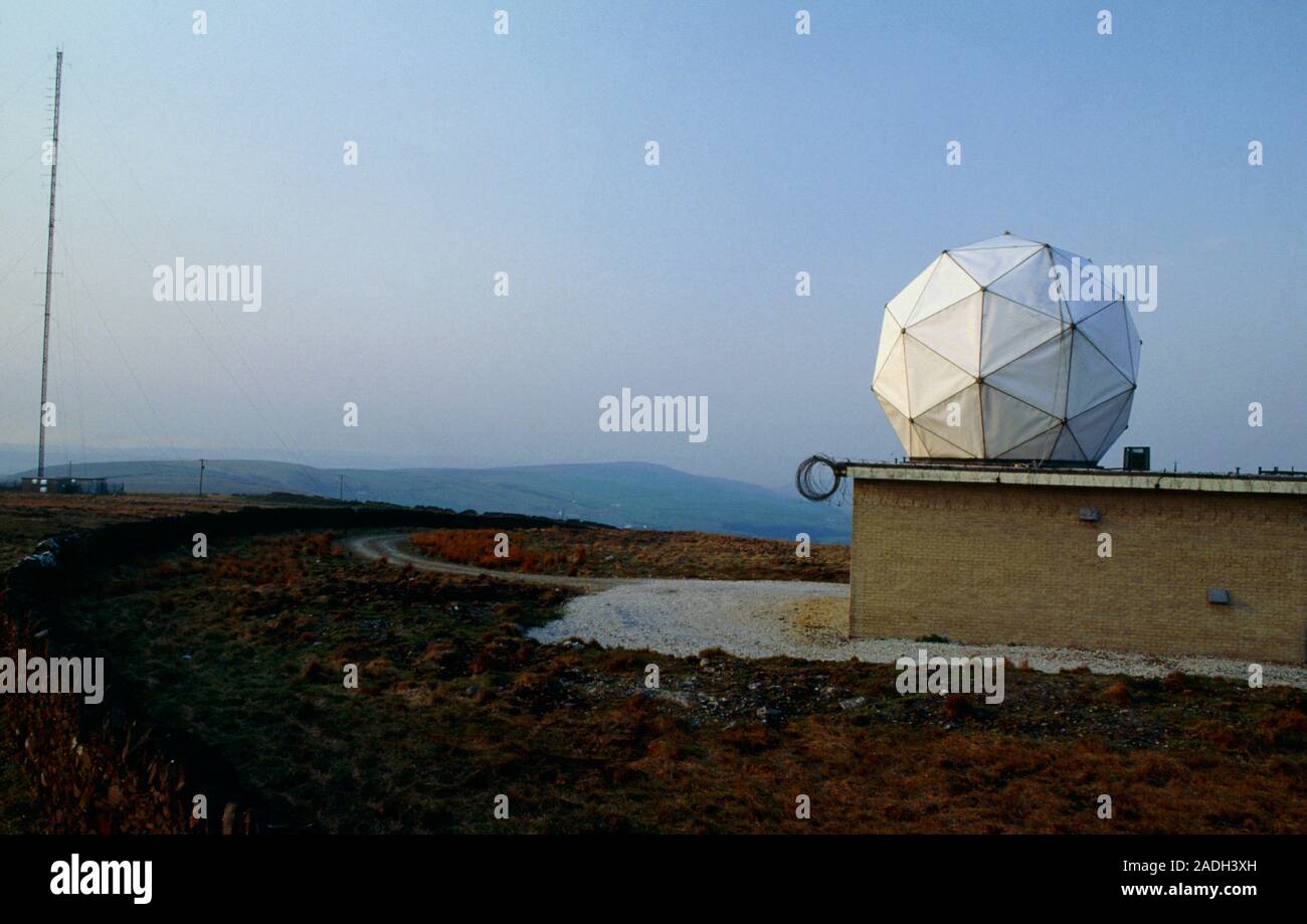 Geodesic dome of a circular scanning radar system, used by the ...
