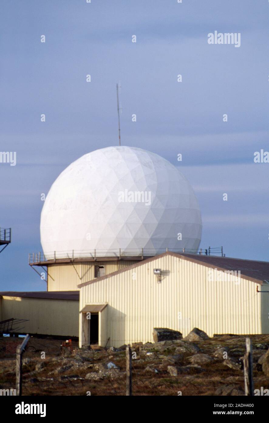 Radar dome. This is a geodesic dome, one constructed of a network of ...