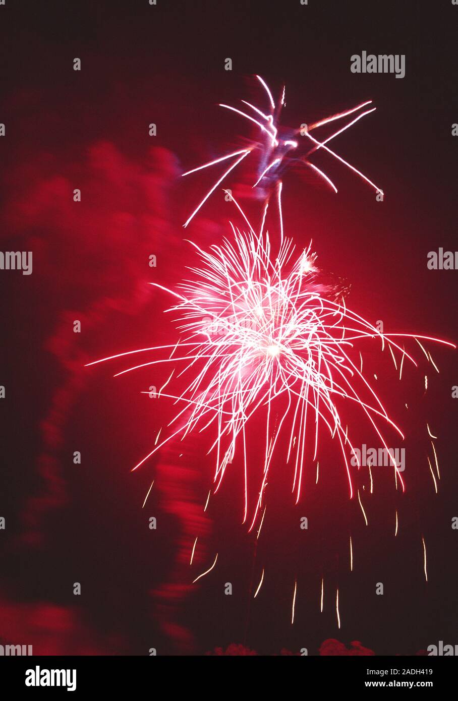 Aerial firework display Stock Photo - Alamy