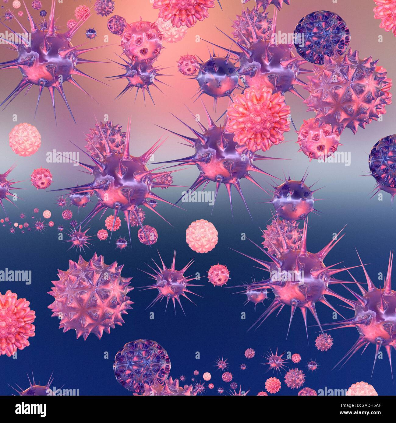 Viruses, computer artwork Stock Photo - Alamy