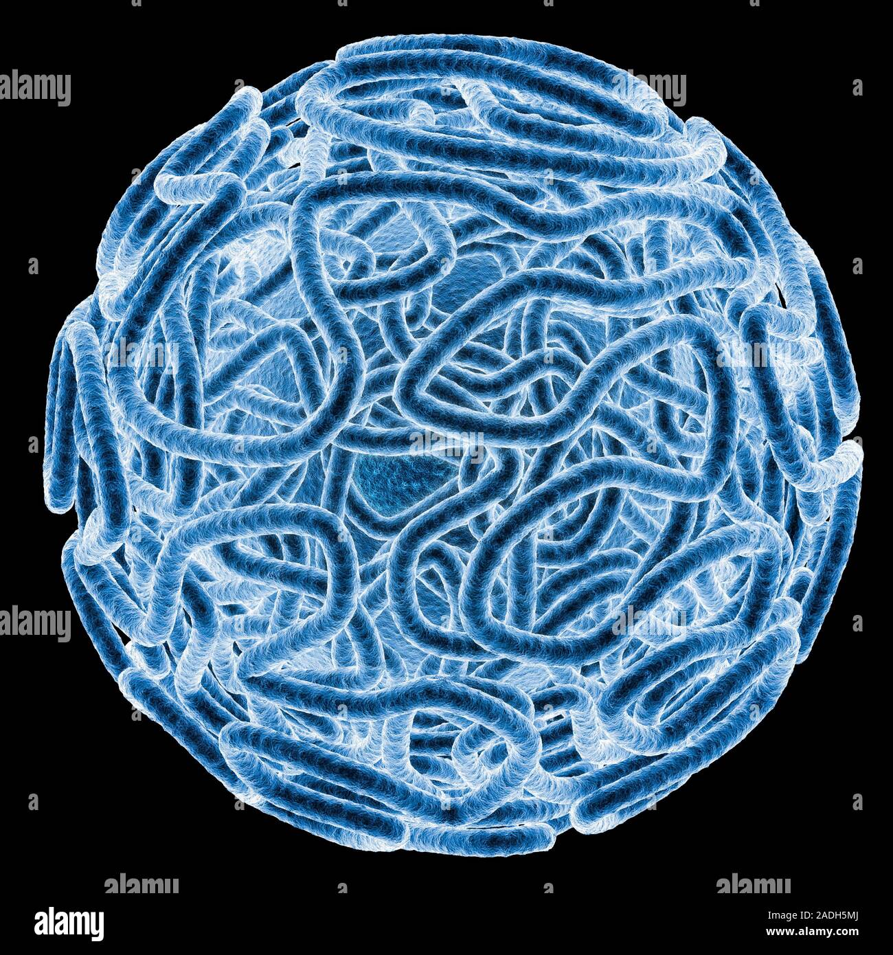 Virus. Artwork showing the surface structure of a virus particle Stock ...