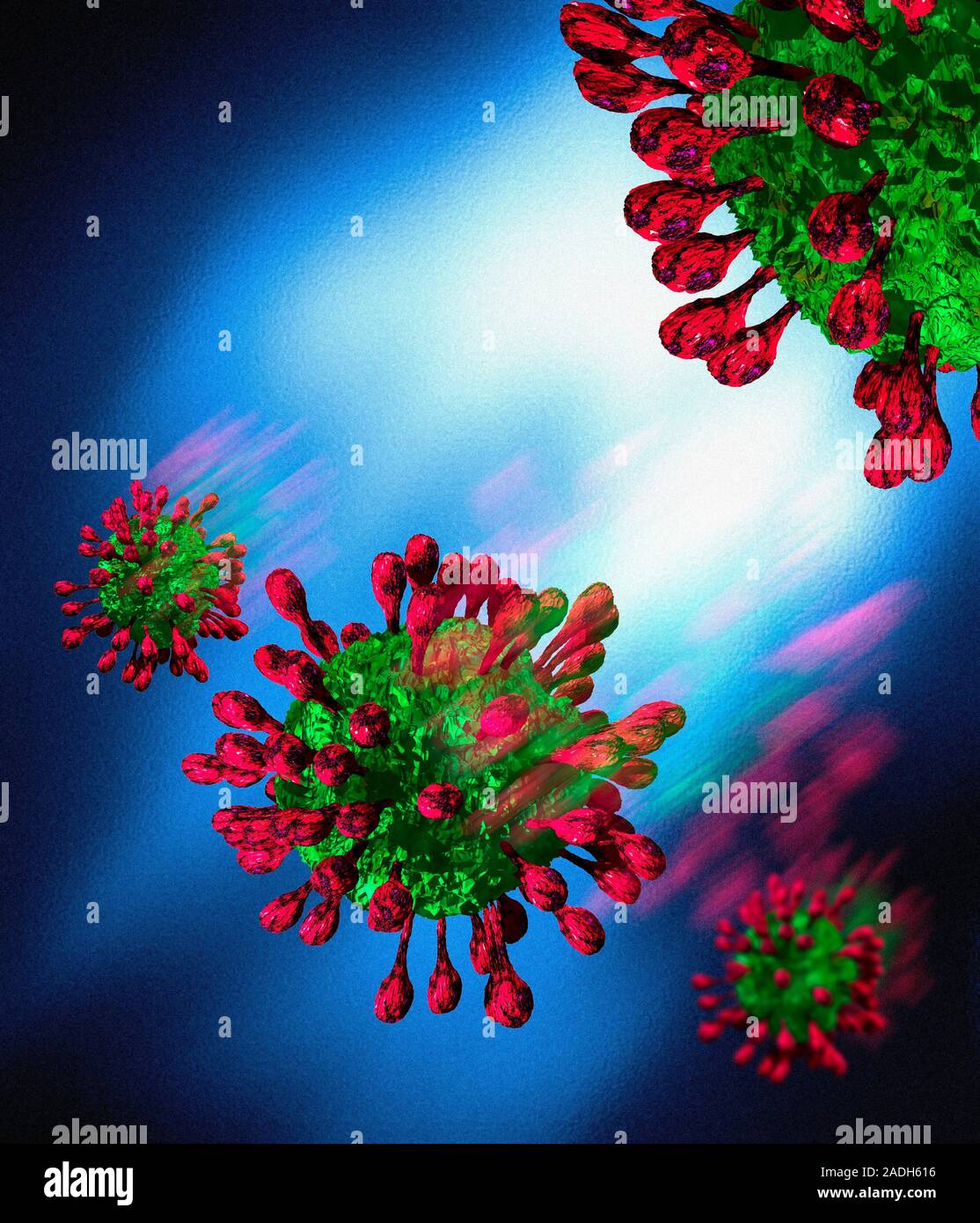 SARS virus. Artwork of severe acute respiratory syndrome (SARS) virus ...