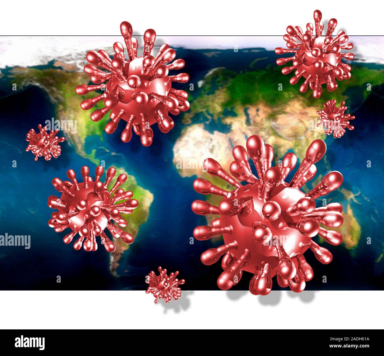 SARS virus. Artwork of severe acute respiratory syndrome (SARS) virus ...