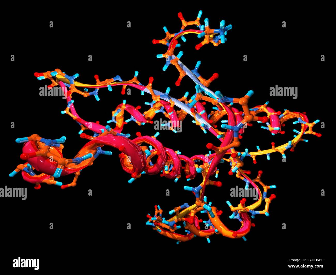Prion protein. Computer artwork of part of a prion protein. Prions ...