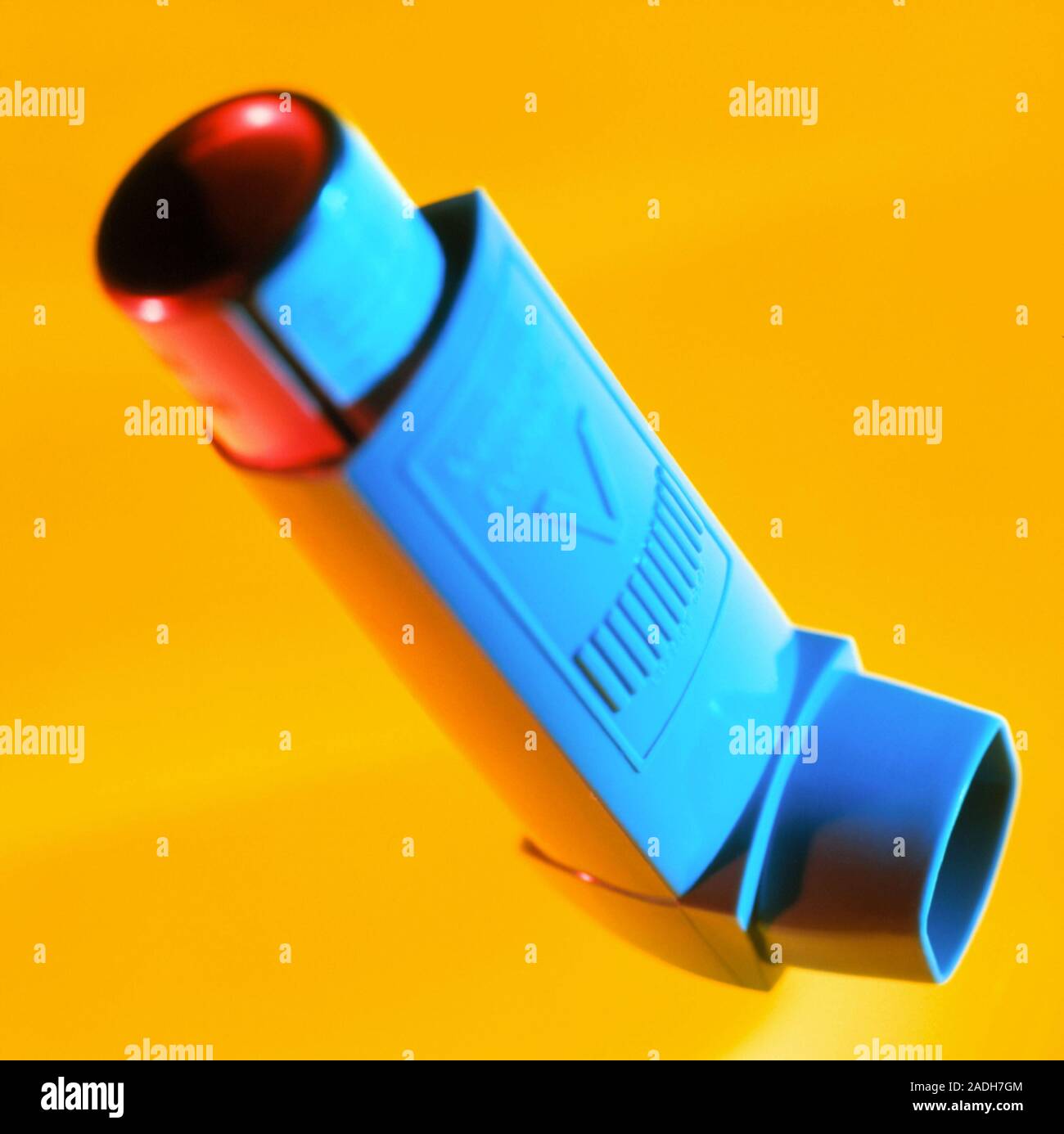 Asthma inhaler. Aerosol inhaler known as a Ventolin Evohaler for the treatment of bronchial ...