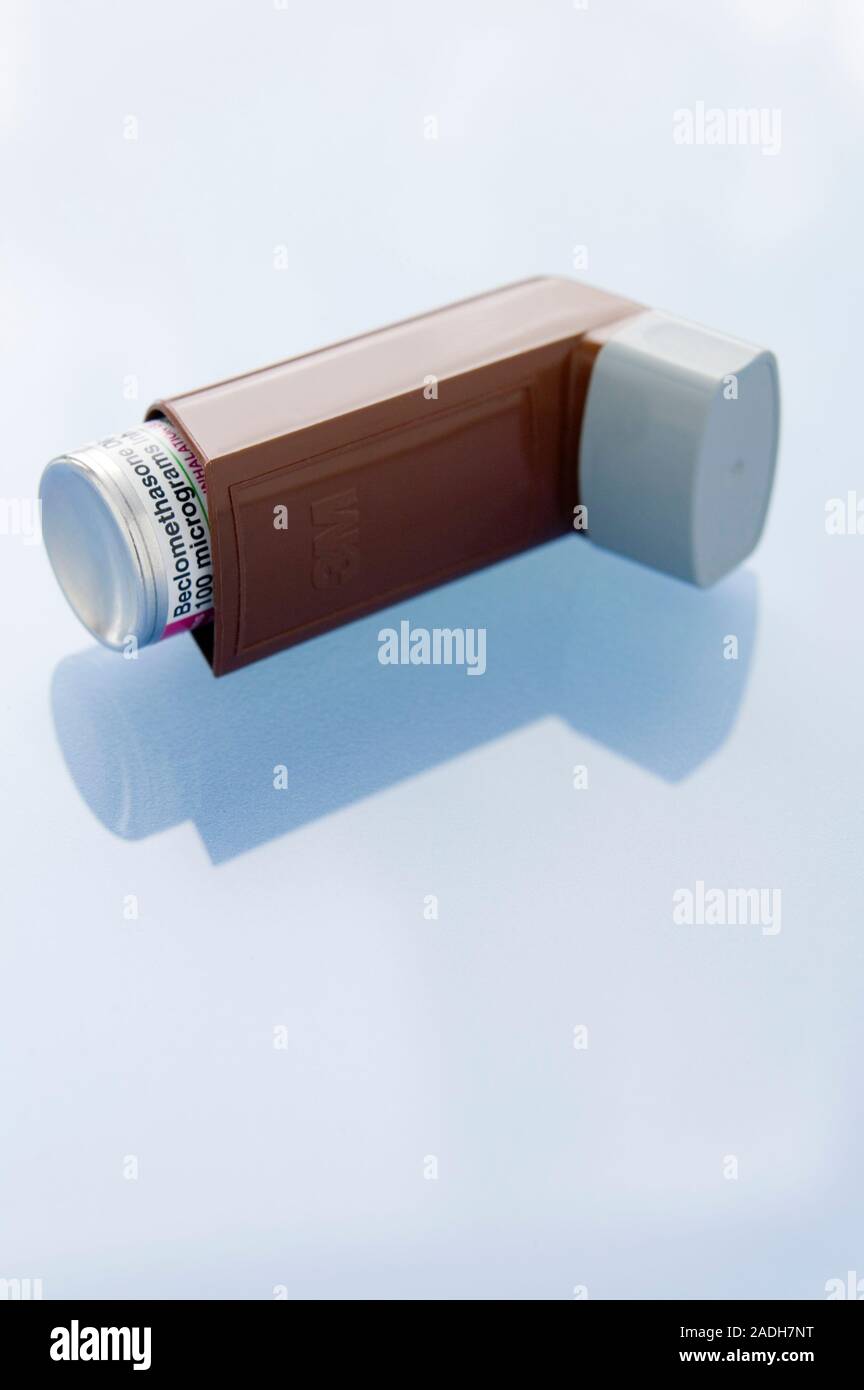 Asthma inhaler. Asthma is a condition in which the small airways ...