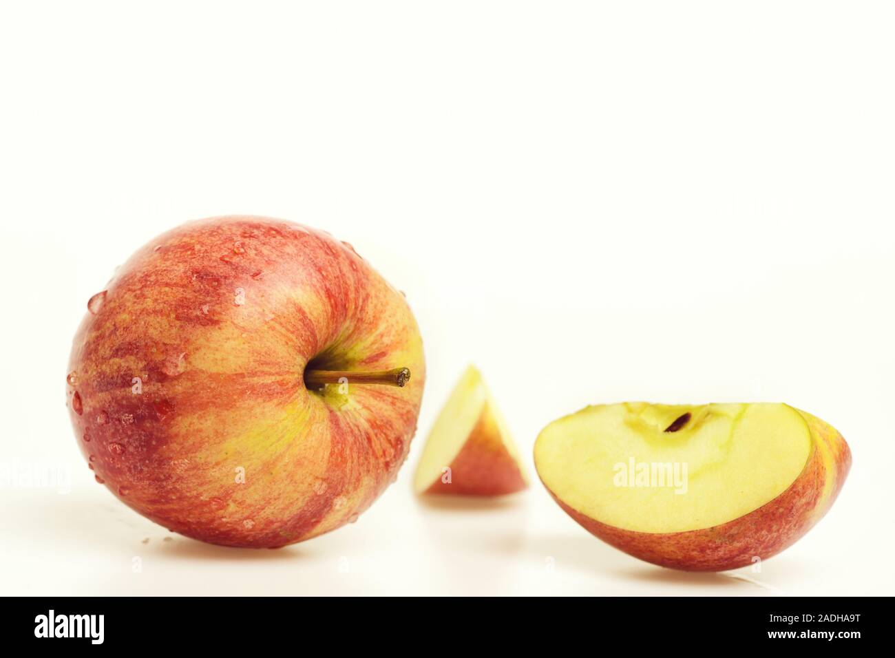 apple red color with water drops isolated on white background Stock ...