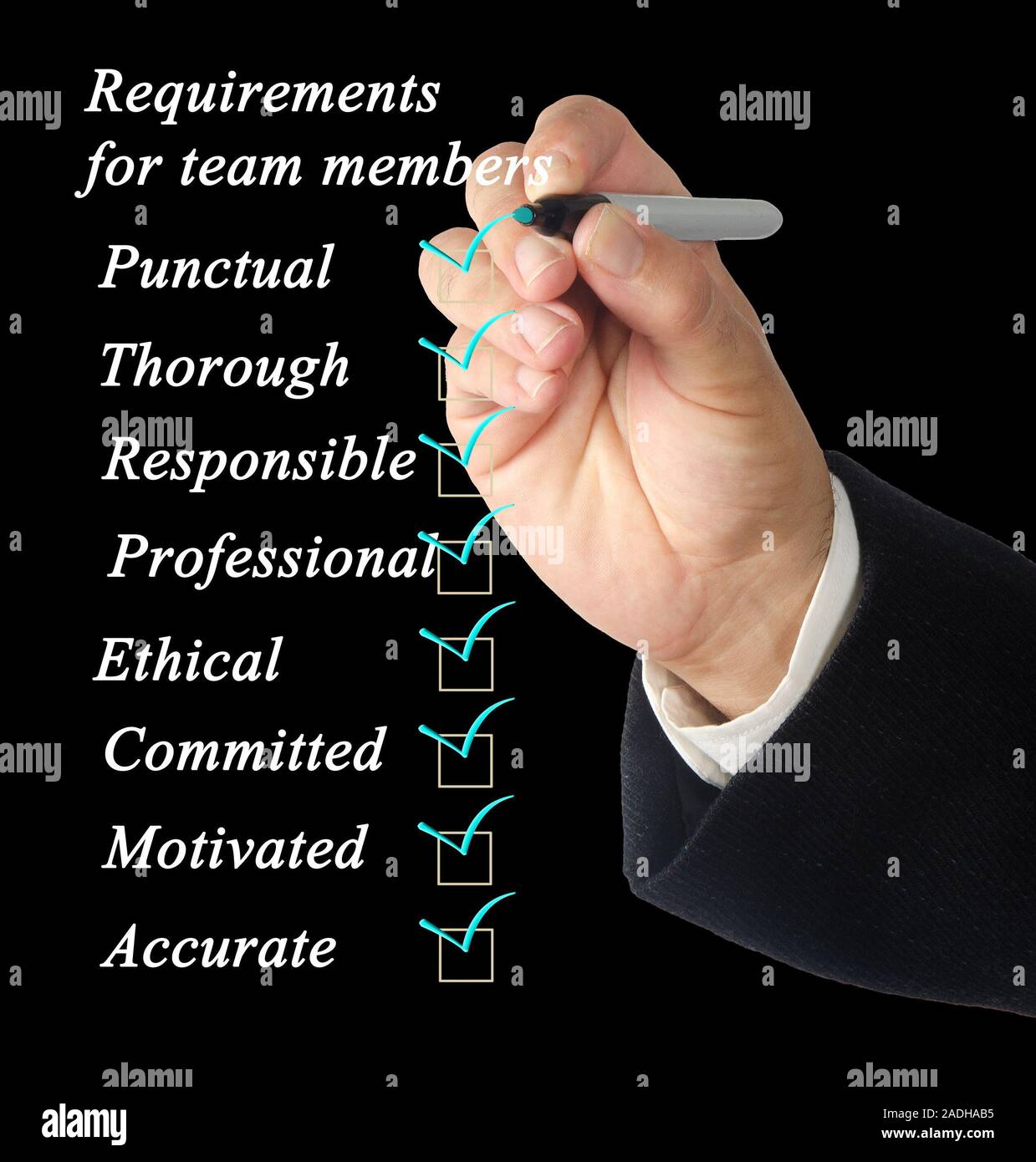 Requirements for team members Stock Photo - Alamy