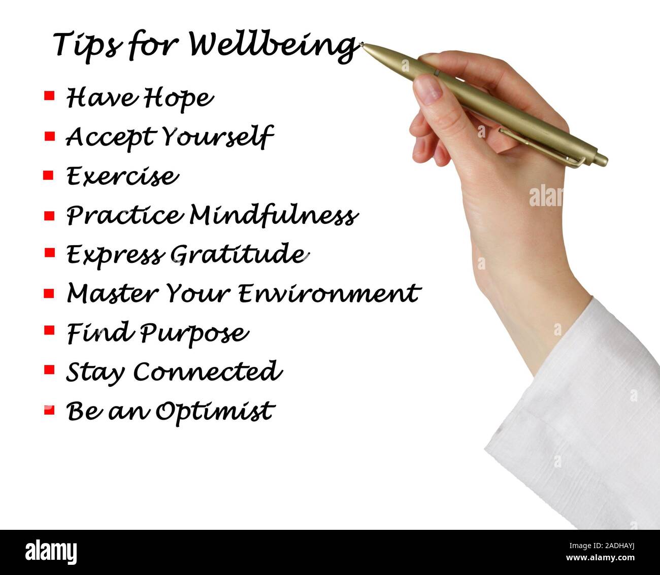 Tips for wellbeing Stock Photo - Alamy