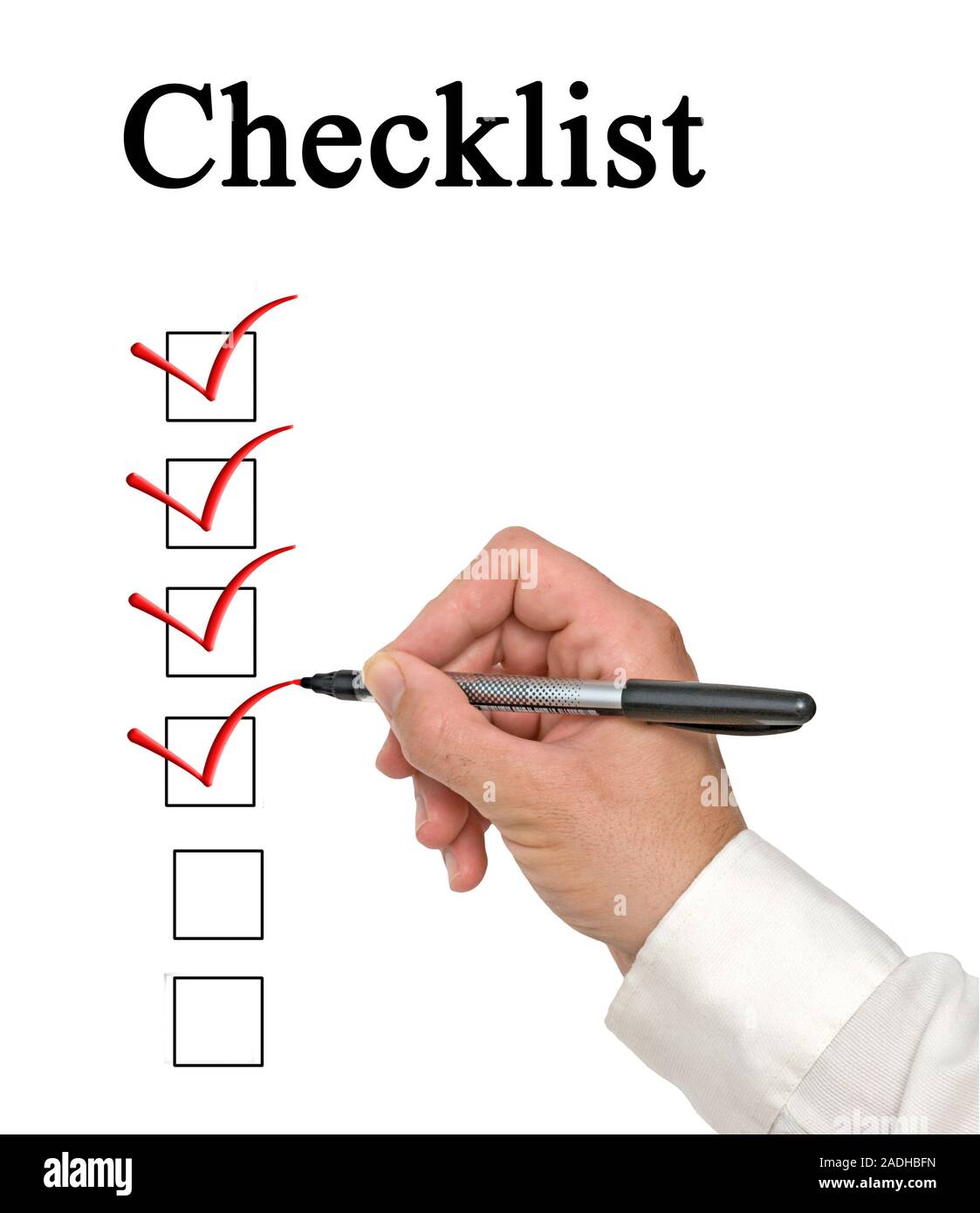 Man filling Check list Stock Photo - Alamy