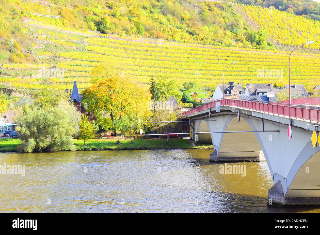 Mosel bridge in Treis-Karden Stock Photo - Alamy