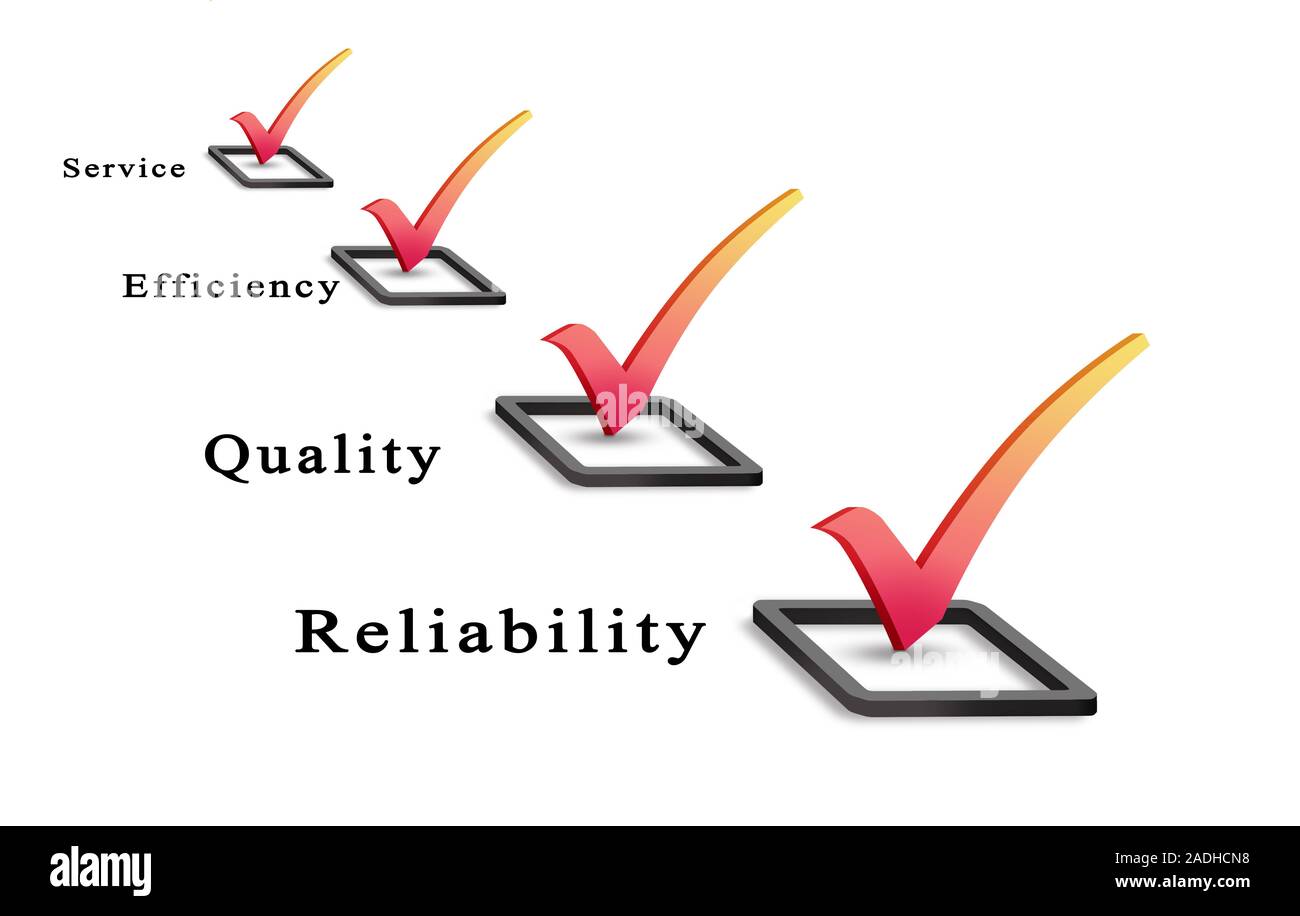 Checklist reliability service quality Cut Out Stock Images & Pictures ...