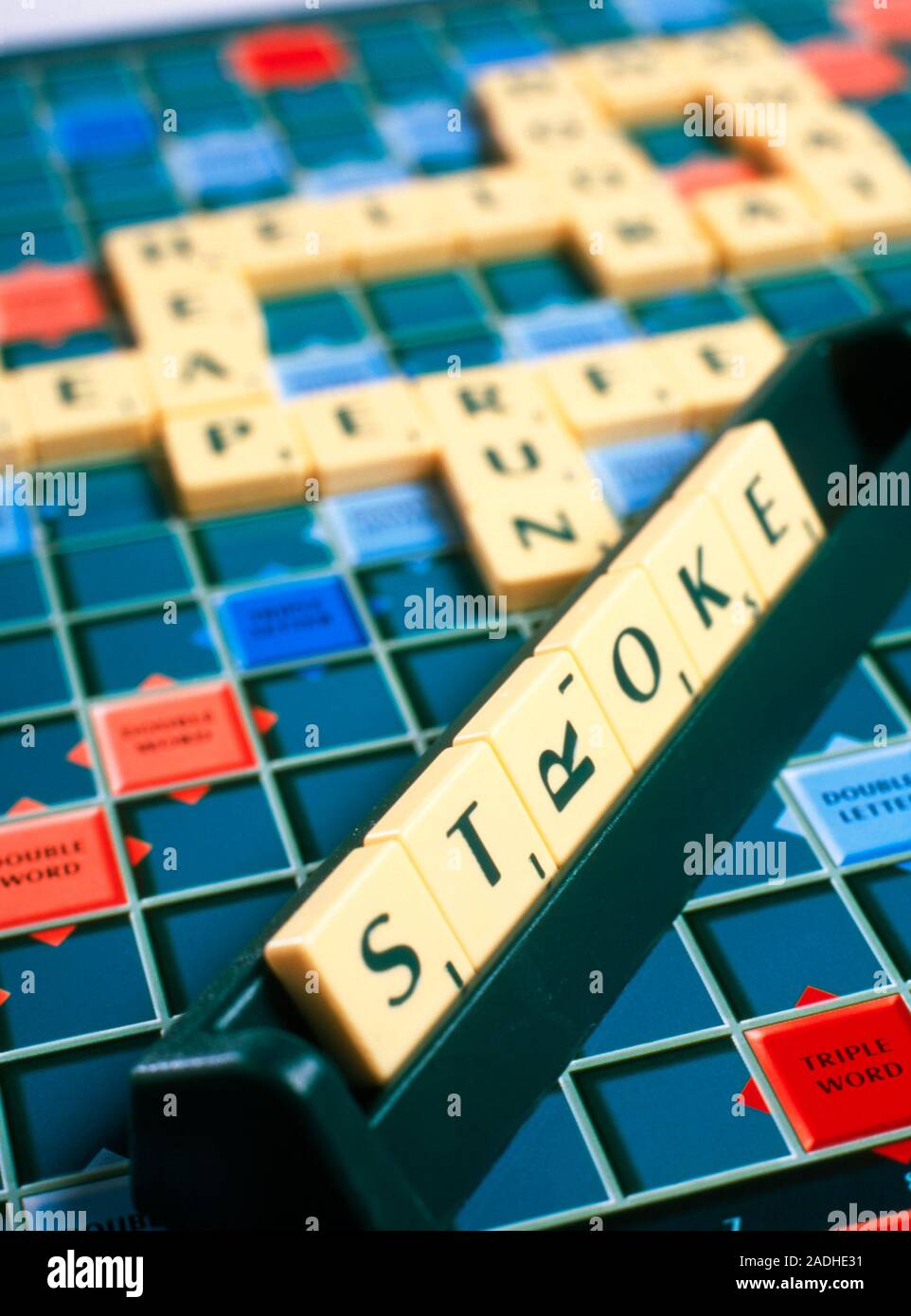 Stroke. Conceptual image of the word stroke" spelt using tiles from the ...