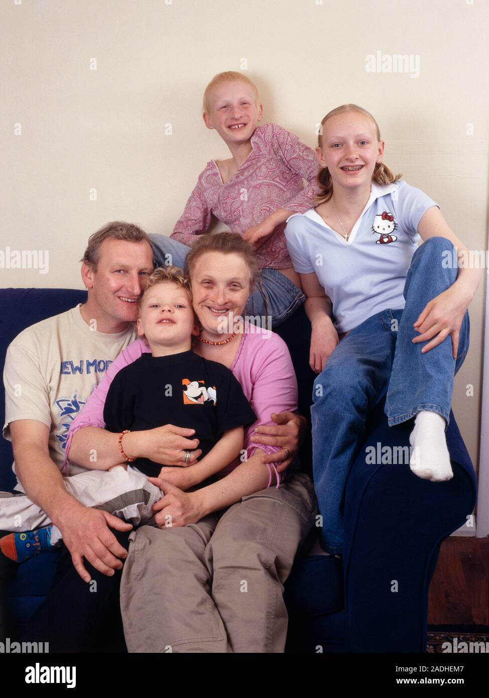 Ectodermal dysplasia. Family group of which the mother (seated, centre ...