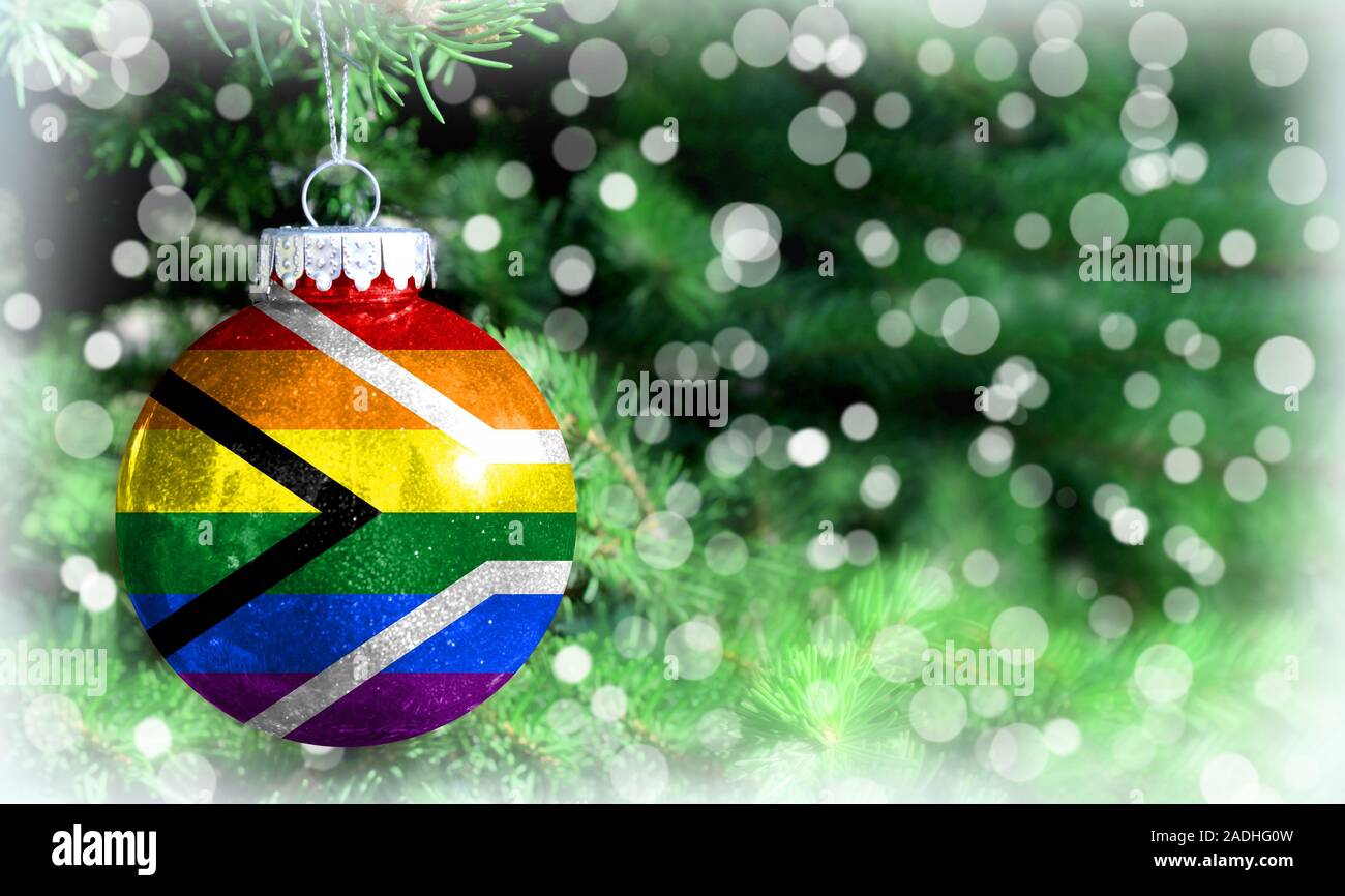 Christmas and New Year background with a flag of Gay pride Flag of ...