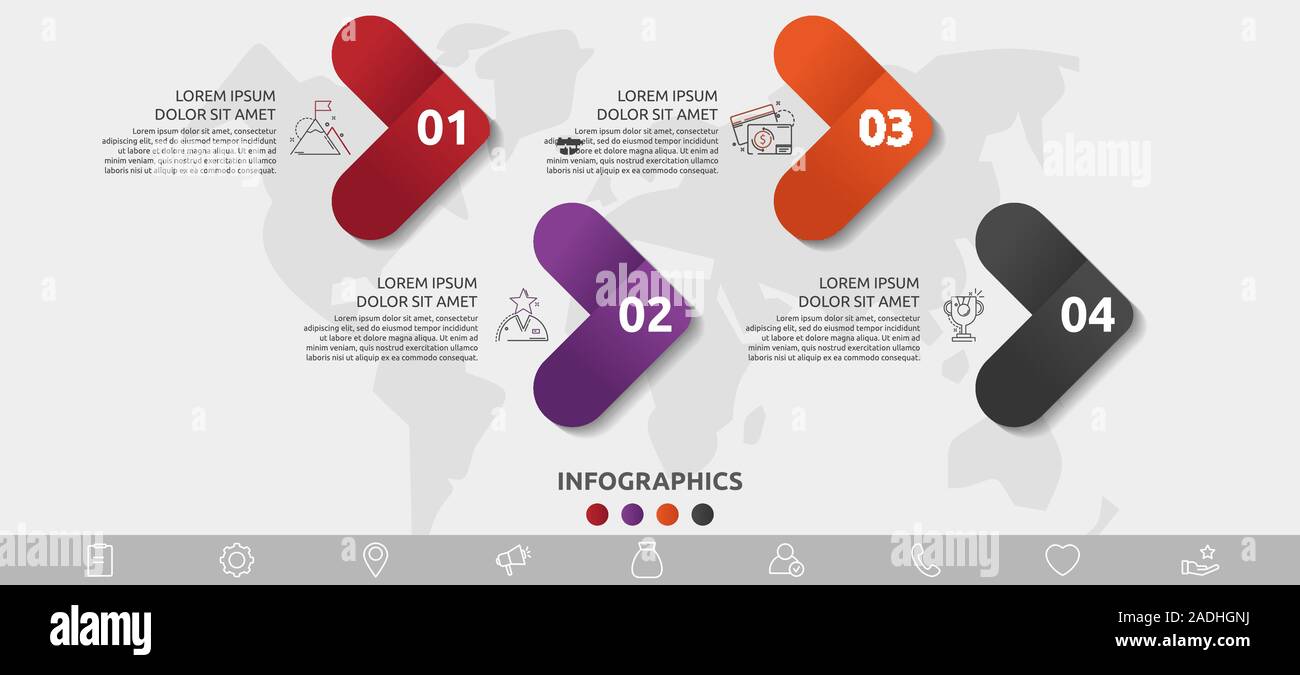 Vector infographic template. Four arrows with icons. Business concept ...