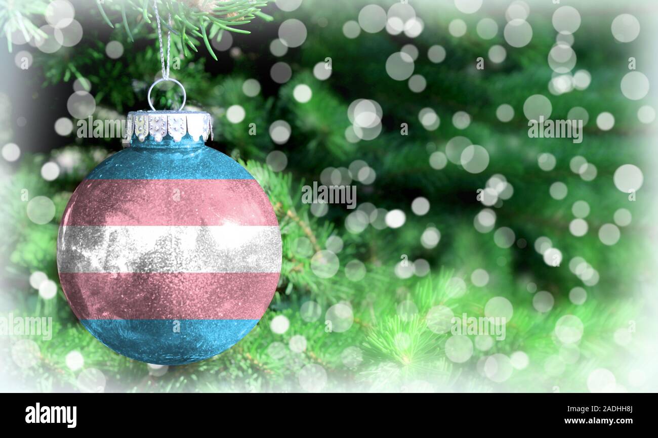 Christmas and New Year background with a flag of Transgender Stock ...