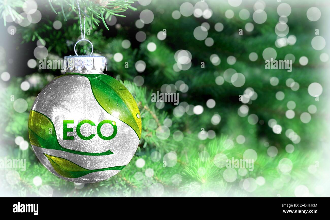 Christmas and New Year background with a flag of Ecology logo Stock ...