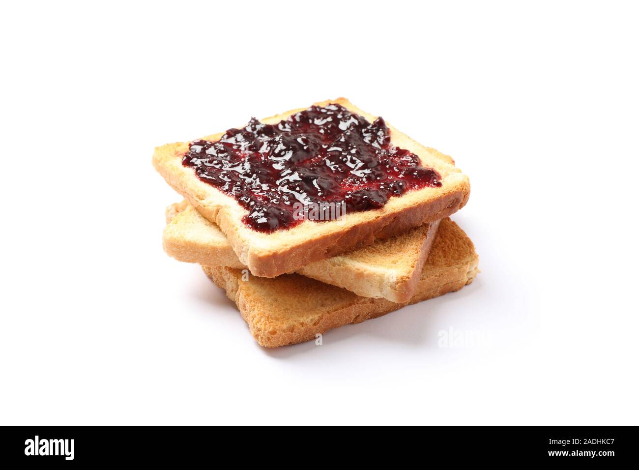 Stack of toasts with jam isolated on white background Stock Photo - Alamy