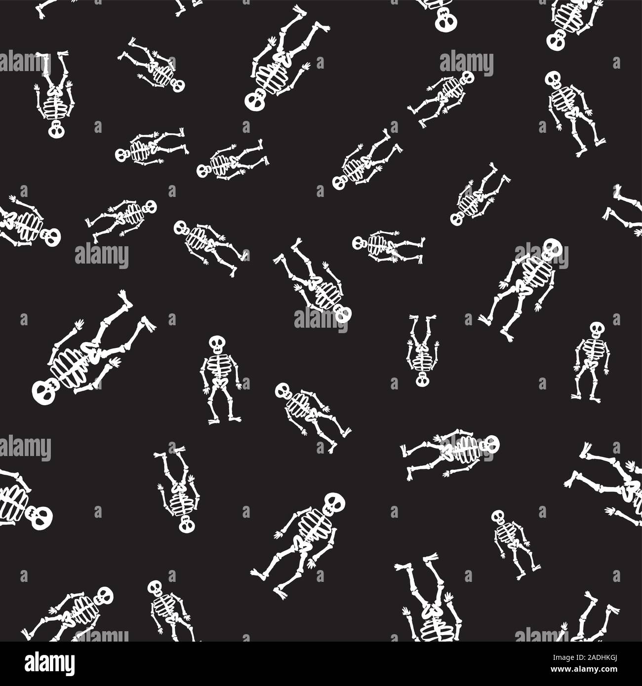 Seamless pattern with skeletons,hand drawn halloween background,vector ...