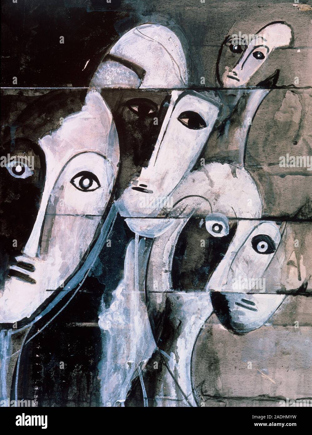 Mental fragmentation. Illustration of the state of mental confusion ...