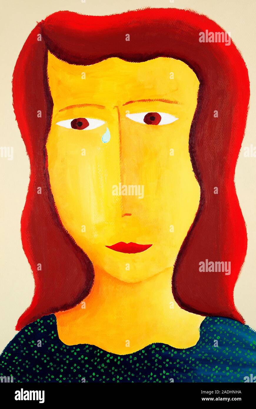 Depression. Artwork of a woman crying Stock Photo - Alamy