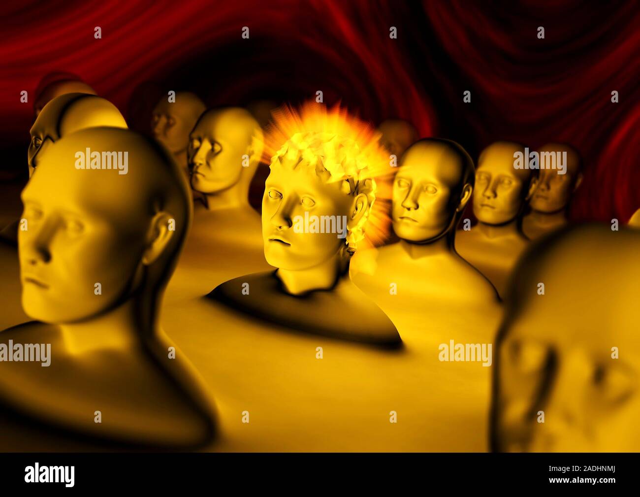 Mental illness. Conceptual image depicting an individual with psychosis ...