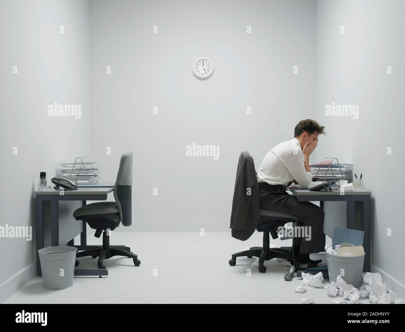 MODEL RELEASED. Office stress. Conceptual image of work related stress ...